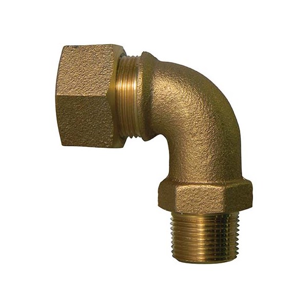 Quarter Bend 90 Degree Elbow, One End Male National Pipe Thread, 3/4 in ...