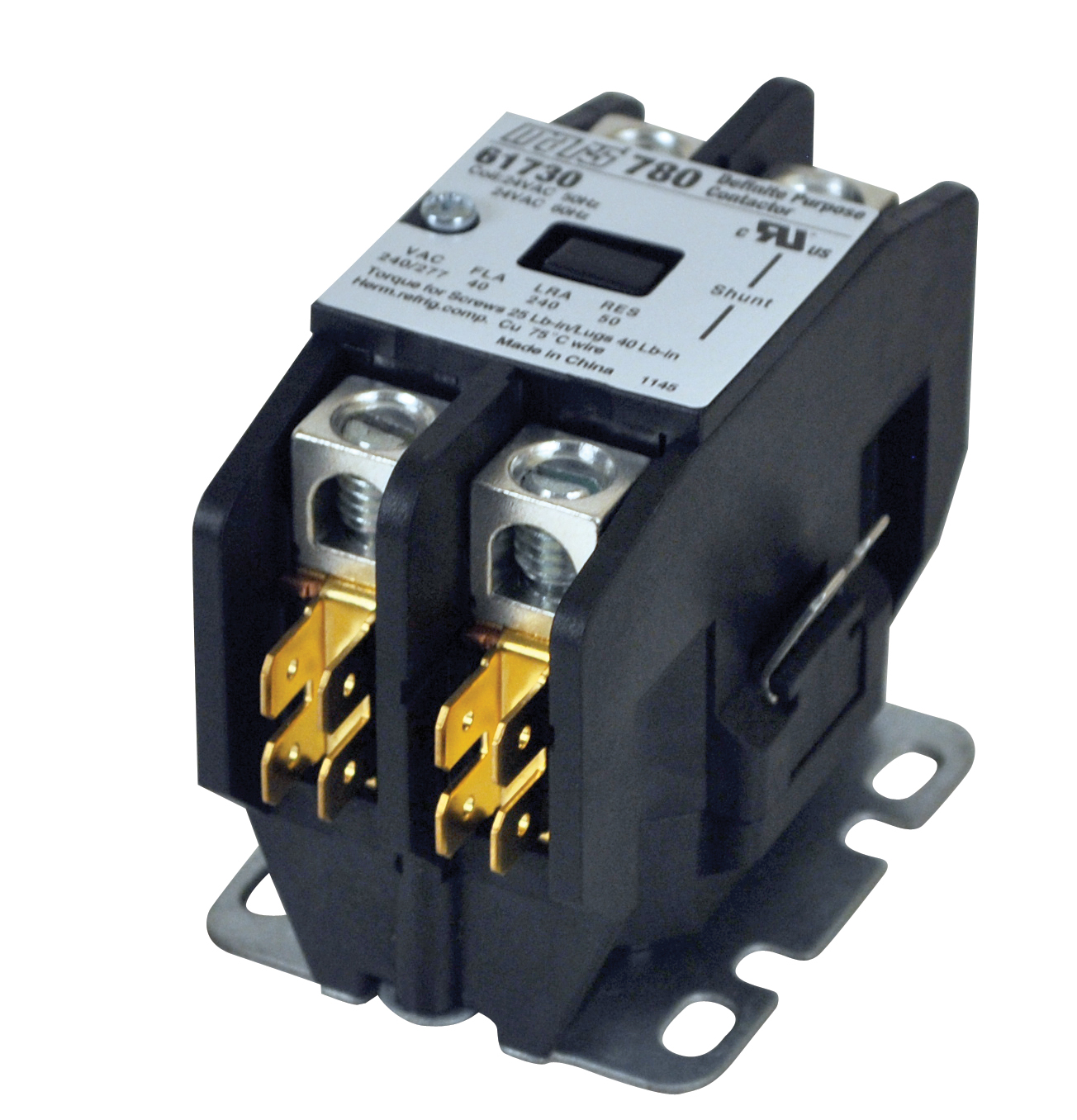 Crescent Parts | Contactor, 24V, 1-Pole w/ Shunt, 40A, Definite Purpose