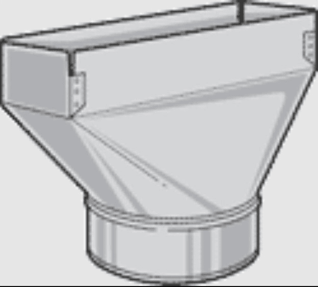 Crescent Parts | Sheet Metal Register Boot, 6"x12" - 6" Straight Back